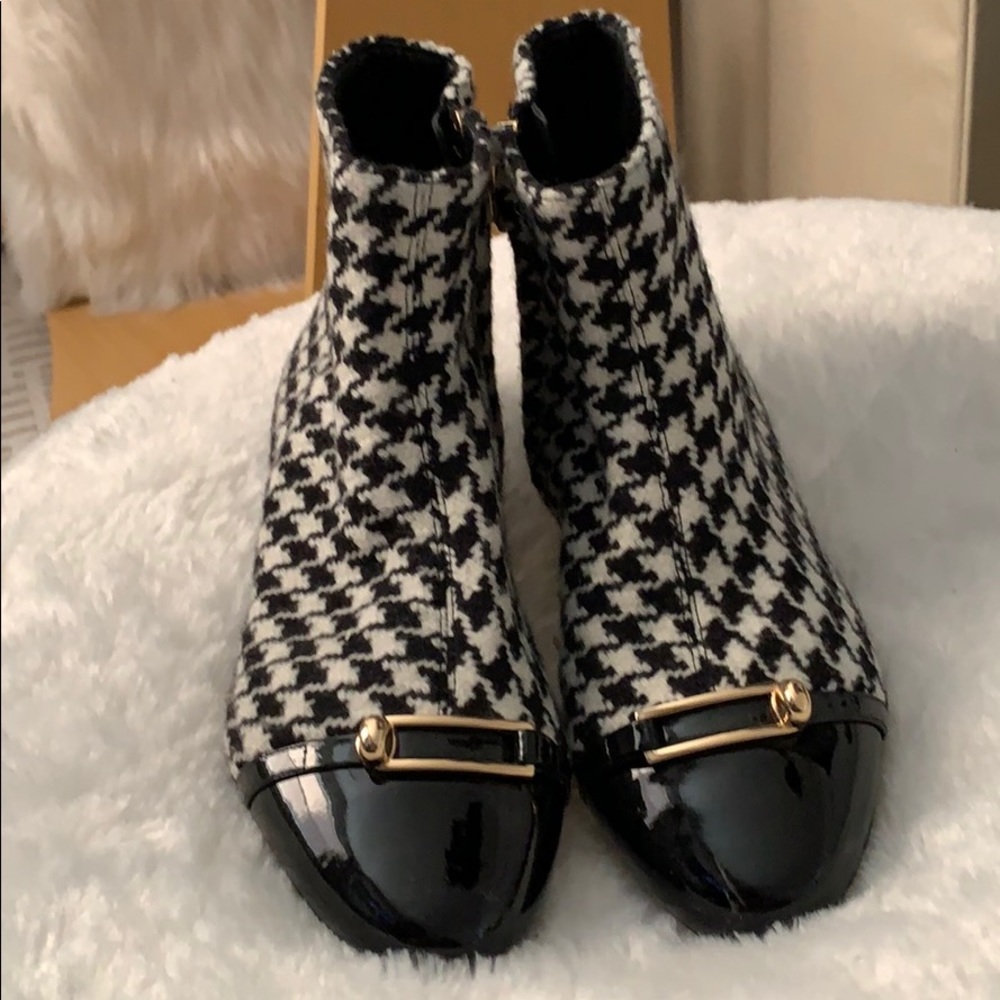 Stella Luna Tweed Houndstooth Booties - Gem